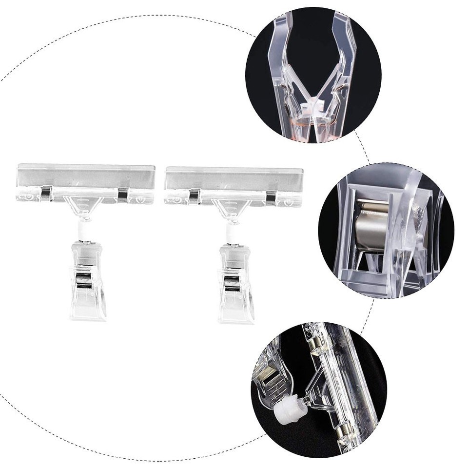 30 Pcs Price Tag Holder Clamp Sign Holders Display Clips for Retail ...