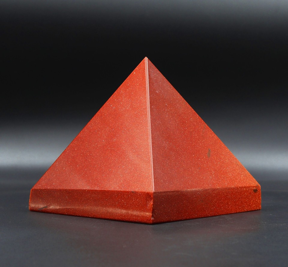 110MM Red Goldstone Pyramid Red Sandstone Crystal Healing Metaphysical ...