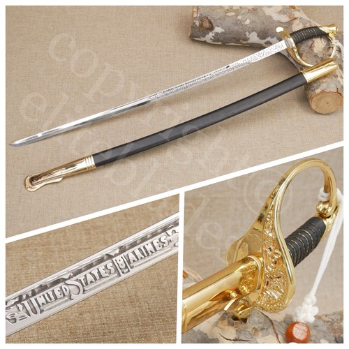 36" USMC Replica Marine Corps Ceremonial NCO Sword Saber +Scabbard ...