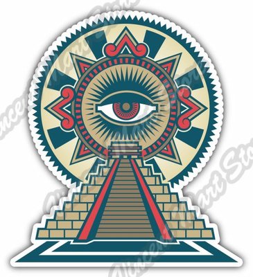 Mayan Chichen Itza Temple Maya Mexico Aztec Car Bumper Vinyl Sticker ...