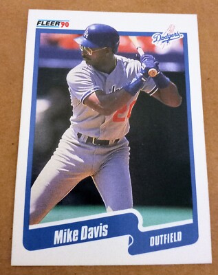 1990 Fleer MIKE DAVIS Baseball Card #391. LOS ANGELES DODGERS. | eBay