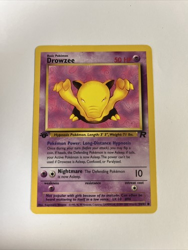 Pokemon Card 1st Edition Drowzee 54/82 Team Rocket | eBay