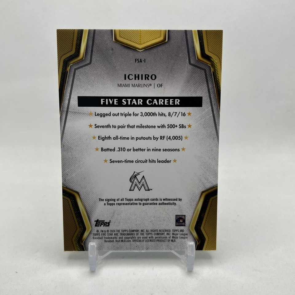 2024 Topps Five Star Baseball Autograph Blue Auto Ichiro /25 FSA-I | eBay