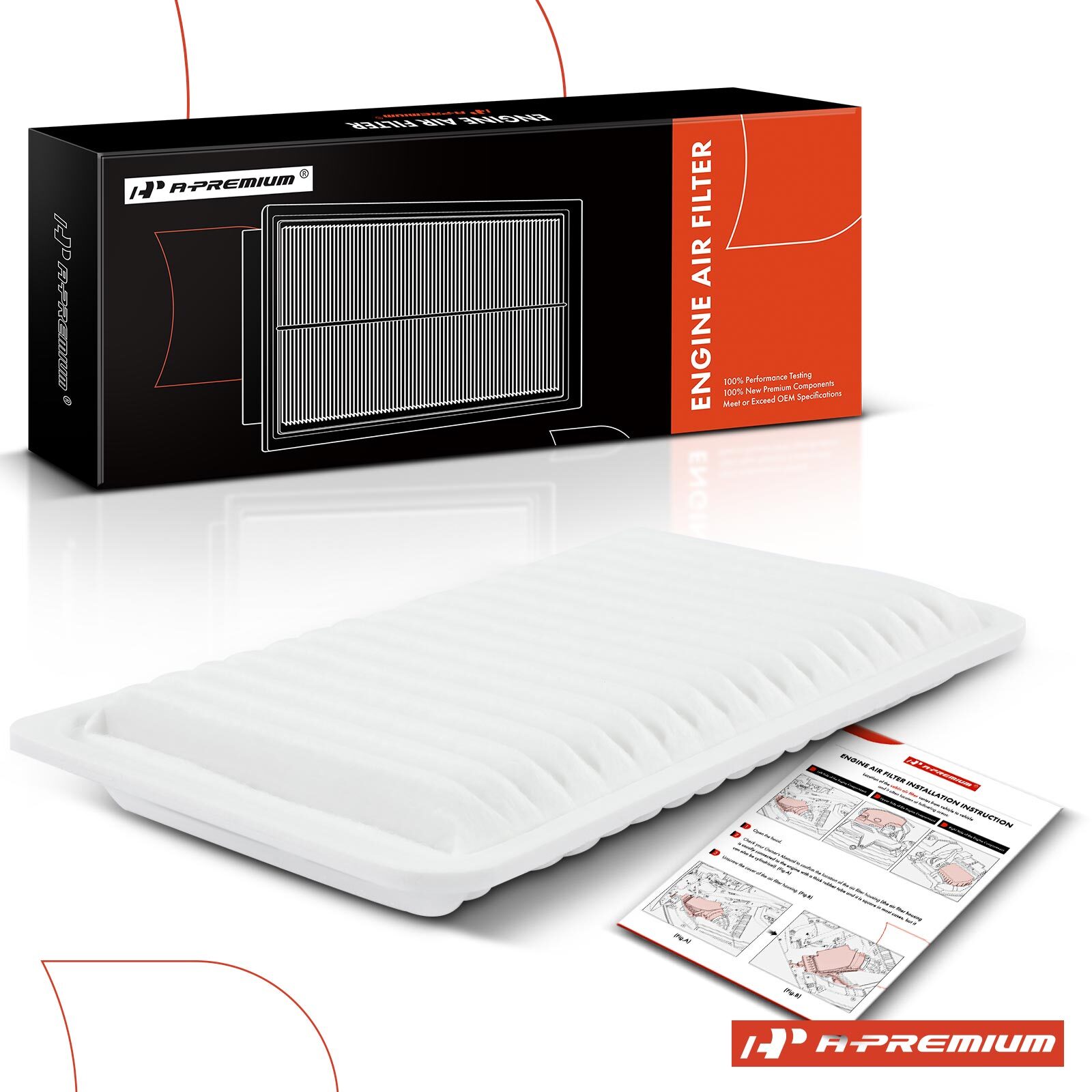 1x Front Engine Air Filter for Toyota Camry Sienna Highlander Lexus ...