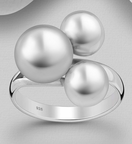 Solid Sterling Silver Graduated Ball Cluster Ring Band 15mm Wide 5g Size 8 Shiny | eBay