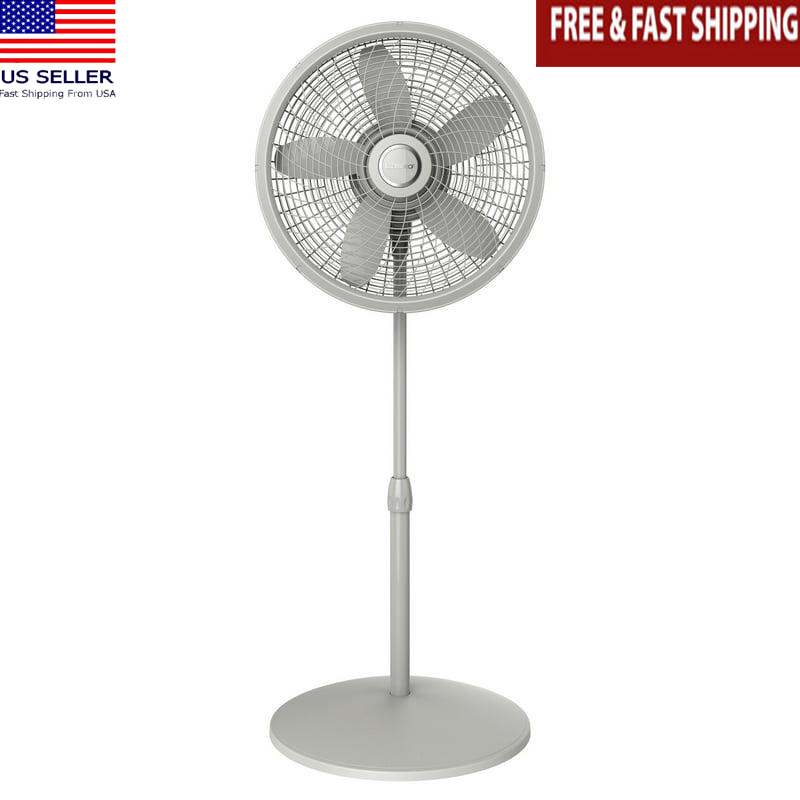 18" Cyclone Pedestal Fan 3-Speed Large Room Air Circulator 54.5" H Gray ...