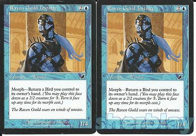 MTG Magic the Gathering TCG SCOURGE 2X Raven Guild Initiate Wizard Blue ...