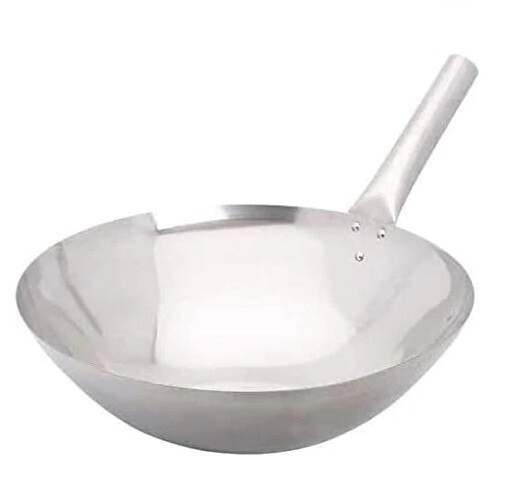 14" Single Handle Stainless Steel Chinese Wok *(4-Pieces of Pack) | eBay