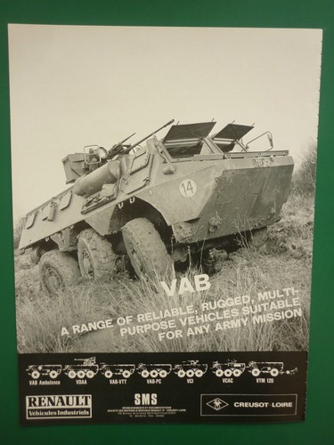 5/1983 PUB RENAULT CREUSOT LOIRE VAB VDAA VCI VCAC VTM 120 ORIGINAL AD ...