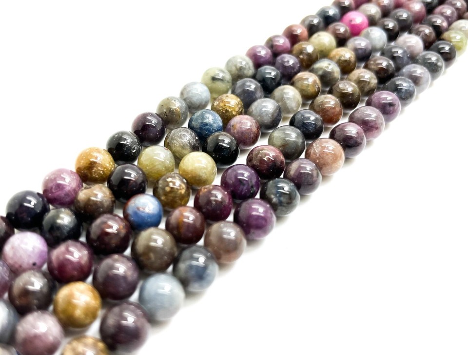 High Quality Multi Color 6mm Ruby Sapphire Polished Round Gemstone ...