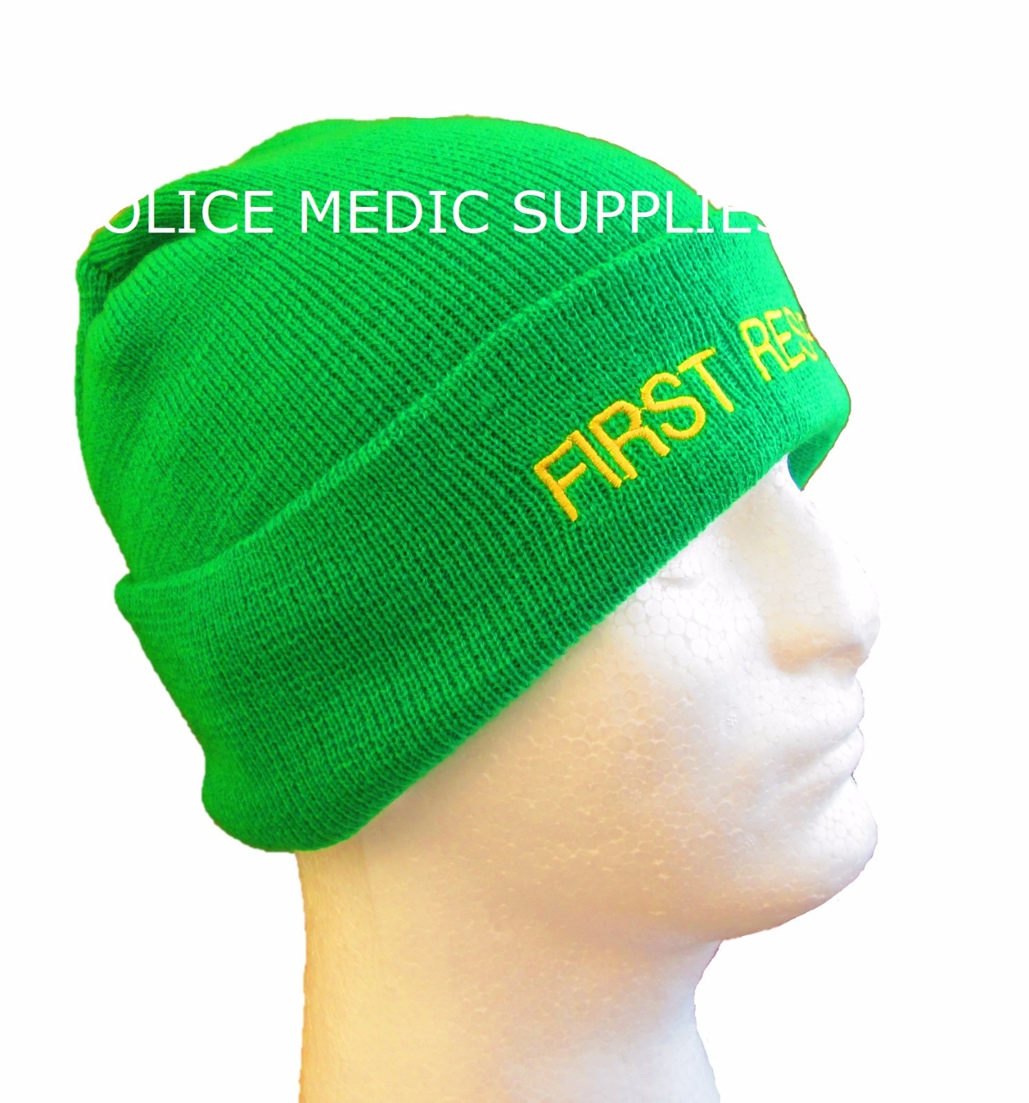 First Responder Beanie / Woolly Hat (LGT GREEN) for Ambulance Emergency ...