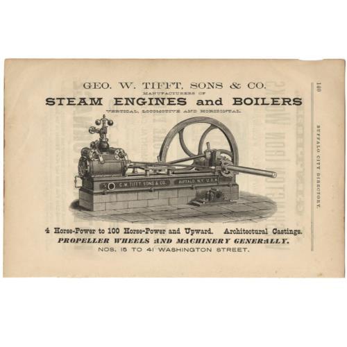 1886 BUFFALO TIFFT FARM STEAM ENGINES CHIPPEWA WASHINGTON IRON WORKS J ...