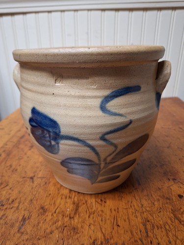 Bruce Stebner Pottery Hartville Ohio Decorated Stoneware Crock Cobalt ...