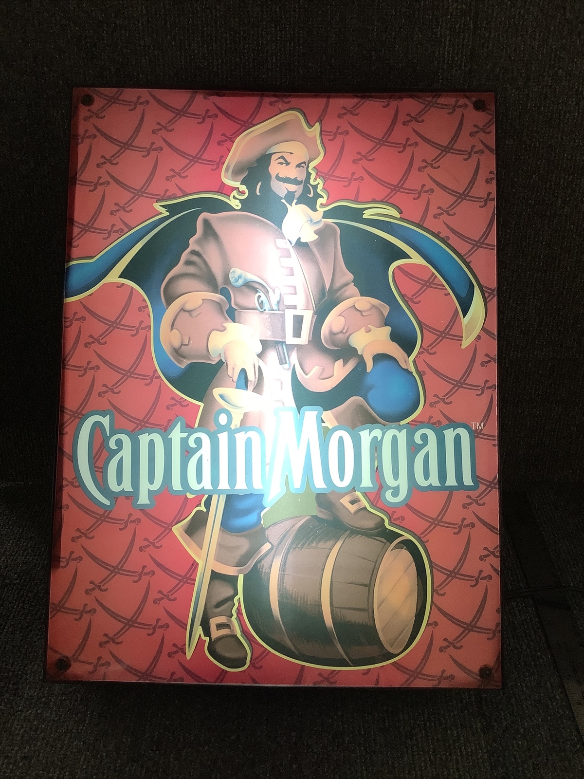 Captain Morgan Rum Lighted Bar Light Box Sign Man Cave Wall Decor 18.5 ...