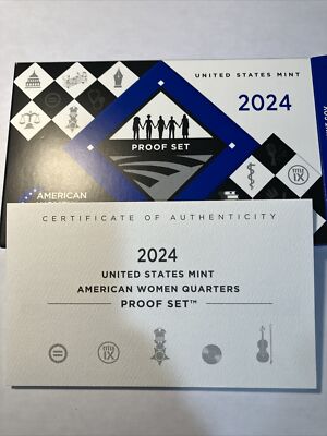 2024 S American Women Quarters Proof Set w/ BOX & COA US Mint (24WP) On ...