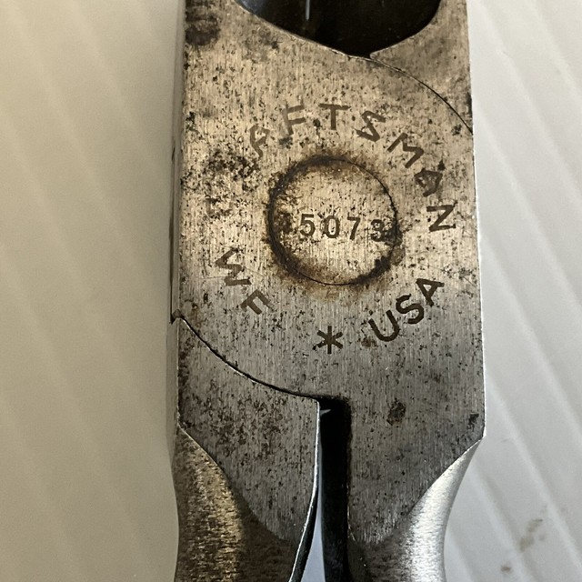 Craftsman WF D USA 7-1/2" Pliers Diagonal Cutters Dikes W/ Rubber ...