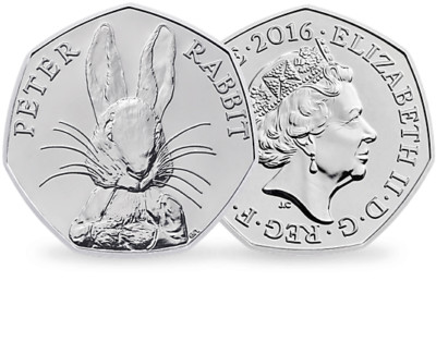 Peter Rabbit Beatrix Potter 50p Fifty Pence coin 2016 - Free Postage UK ...