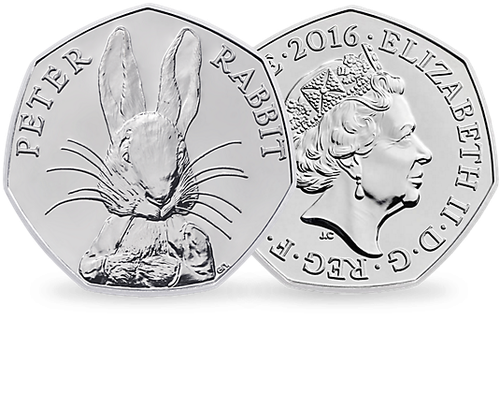 Peter Rabbit Beatrix Potter 50p Fifty Pence coin 2016 - Free Postage UK ...