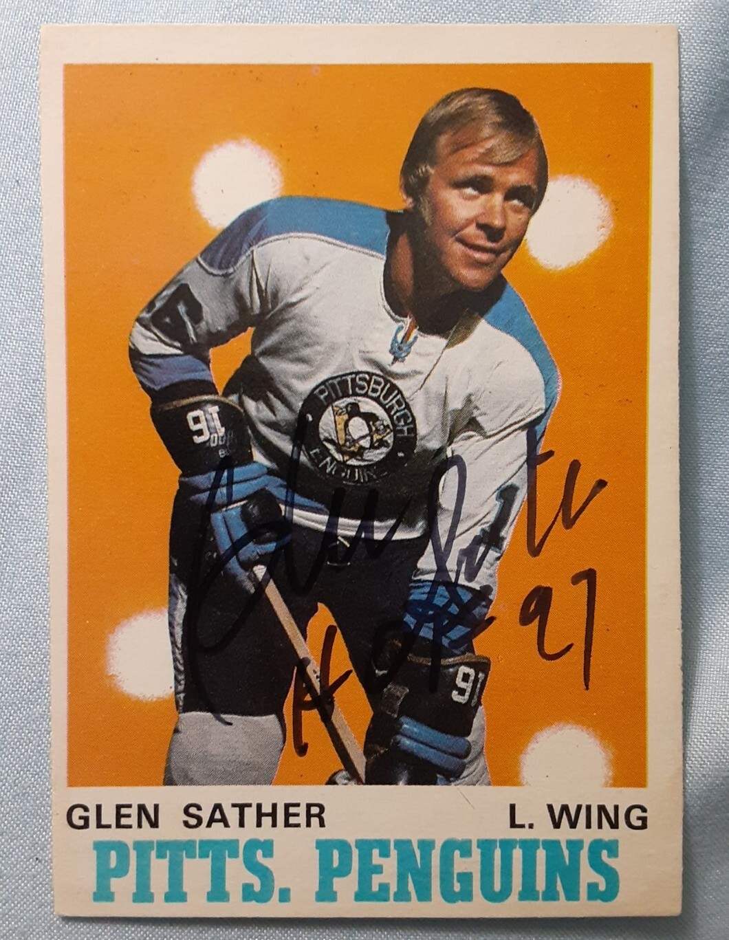 ☆SIGNED GLEN SATHER☆ 1970-71 OPC #205 ☆INSCRIBED "HOF 97"☆ EX/EXNM | eBay