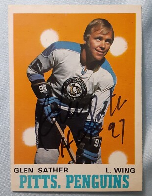☆SIGNED GLEN SATHER☆ 1970-71 OPC #205 ☆INSCRIBED "HOF 97"☆ EX/EXNM | eBay