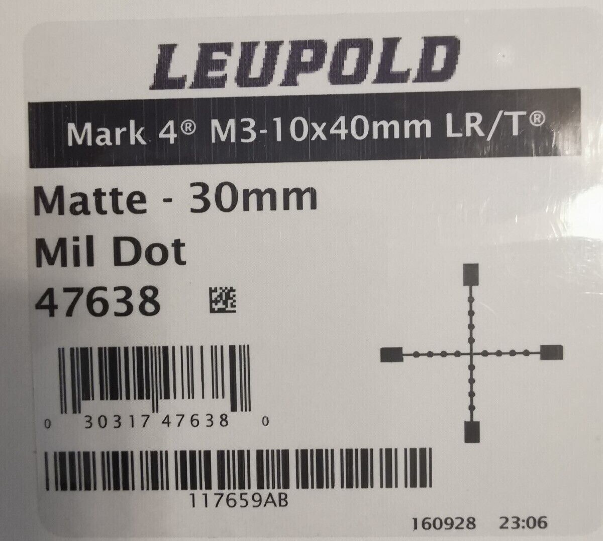 Leupold Mark 4 LR/T M3 10x40 Mil Dot Riflescope 47638 Remington M24 ...