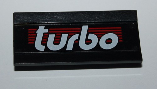 Lego Black Hinge Panel with 'turbo' Pattern (Sticker) Set 6639 Raven ...