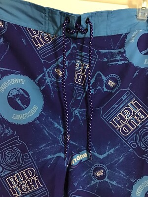 Bud Light Board Shorts Mens XXL Swim Trunks Budweiser Blue Logo Mesh ...