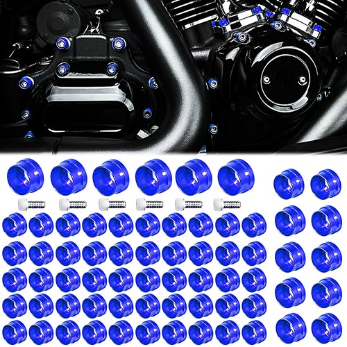 66X Blue Engine Bolt Topper Caps Cover For Harley Street Road Glide ...