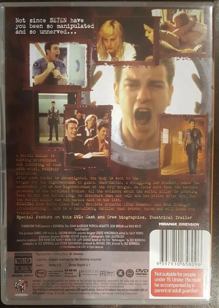 NIGHTWATCH RARE DVD EWAN MCGREGOR JOSH BROLIN NICK NOLTE PATRICIA ...