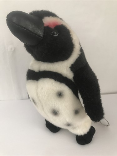6.5” Born in Africa Penguin Chick Black White Spots Faux Leather Beak ...