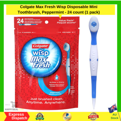 Colgate Max Fresh Wisp Disposable Mini Toothbrush, Peppermint - 24 ...