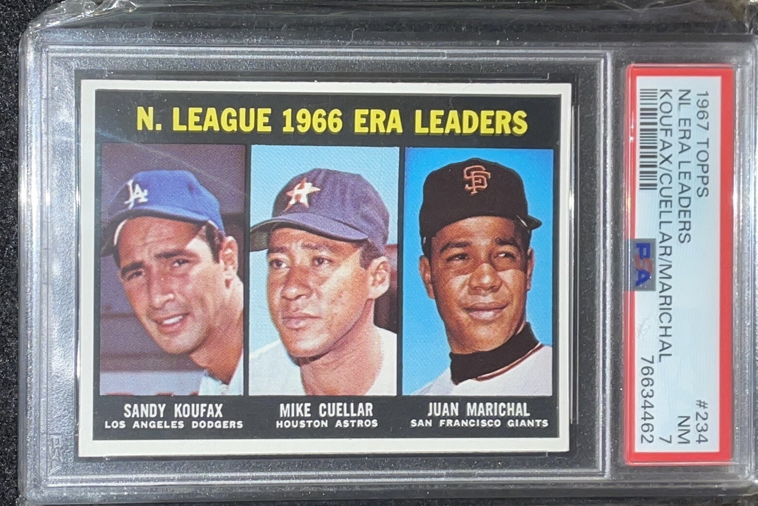 1967 Topps NL Era Leaders #234 PSA 7 SANDY KOUFAX / JUAN MARICHAL ...