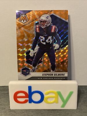 2021 Panini Mosaic Football Stephon Gilmore #140 Orange Reactive Prizm ...