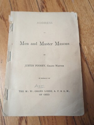 1897 Address To Men And Master Masons By Justin Pinney | eBay