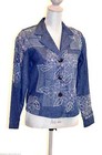CWC COLDWATER CREEK denim blue jean Jacket embroidered lined Blazer ...