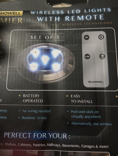 Bell Howell Premier-Wireless Led Lights with Remote Set of 3 | eBay
