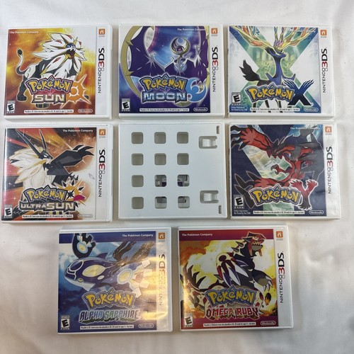Pokemon Nintendo 3DS GAME LOT Of 8 Complete CIB Box Sun Moon Ultra X Y ...