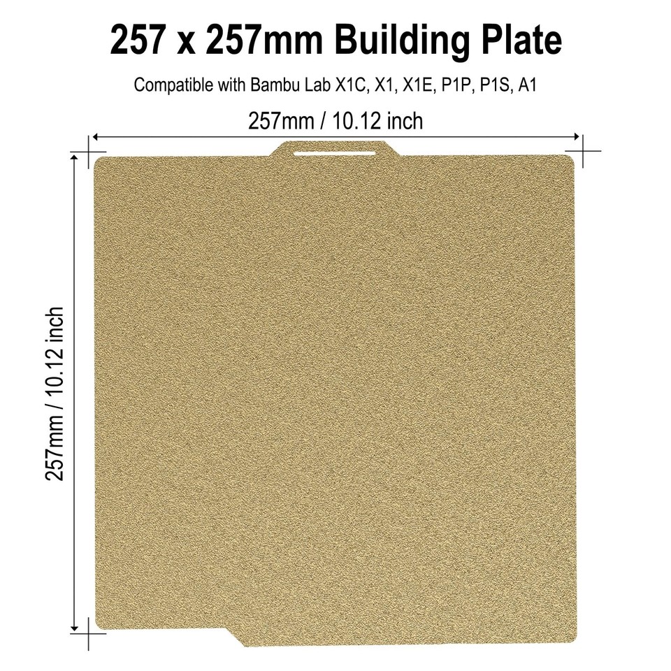 257x257mm Build Plate for Bambu Lab X1C X1 X1E P1P P1S A1 3D Printer ...