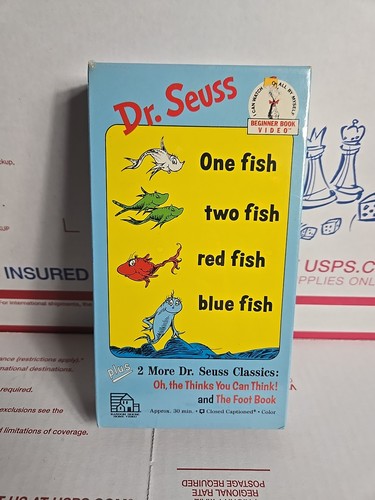 Dr. Suess One Fish Two Fish Red Fish Blue Fish (VHS, 1989) Random House ...