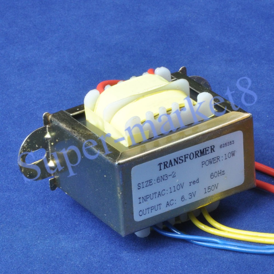 110VAC IN 150VAC + 6.3VAC Out 10W Transformer for Preamp Amplifier ...