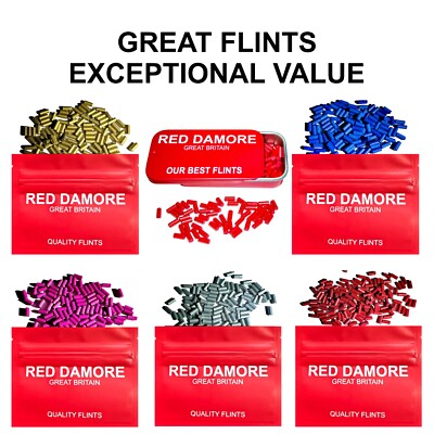 RED DAMORE Lighter Flints VARIOUS COLOURS Lighters Flint for Lighter ...