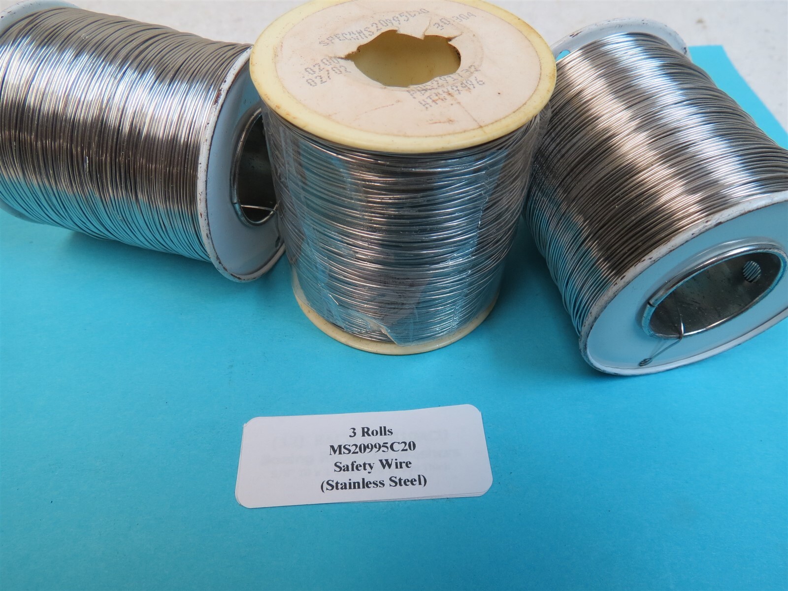 3 One Pound Spools Aircraft 302/304 Stainless Steel Safety Wire ...