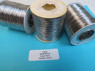 3 One Pound Spools Aircraft 302/304 Stainless Steel Safety Wire ...