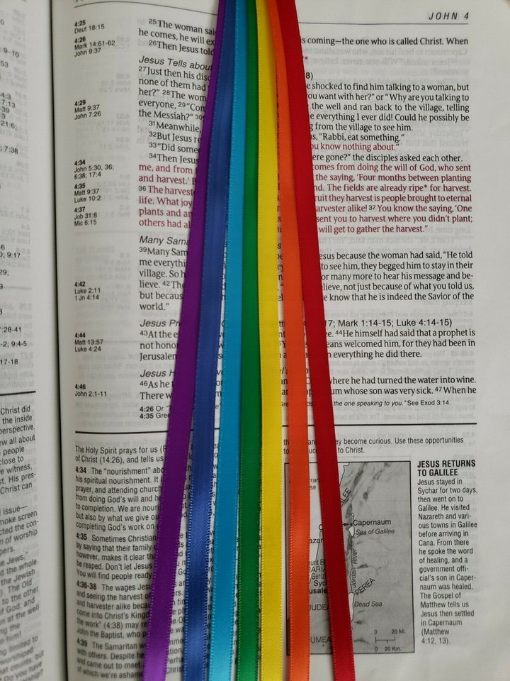 7 ribbons RAINBOW bookmark Bible hymnal journal planner missal handmade ...