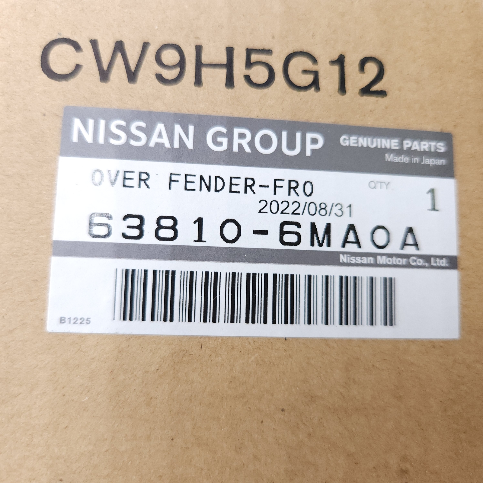 Genuine OEM Nissan 63810-6MA0A Passenger RH Front Fender Wheel Opening ...