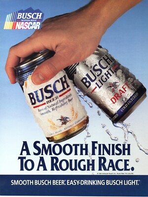 1994 BUSCH & BUSCH LIGHT BEER Nascar Racing PRINT AD WALL ART - A ...