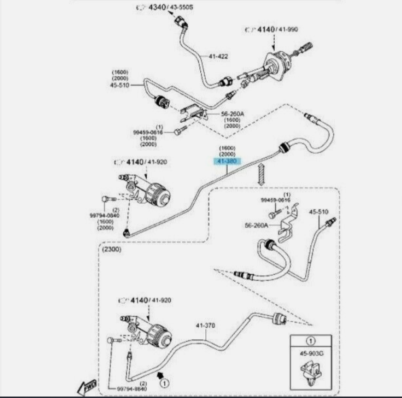 MAZDA GENUINE Clutch Release Flexible Hose 2010-2013 Mazda3 BP4S - 41 ...