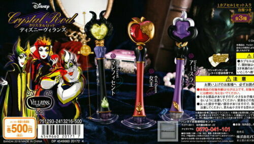Bandai Disney Crystal Rod Wands Set of 3 Villains Maleficent Ursula ...