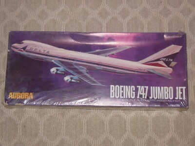 Delta Boeing 747 Jumbo Jet Aurora Sealed 1/156 Model Airplane Kit | eBay