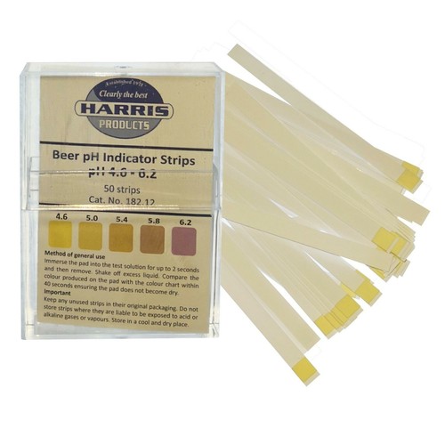 Harris Beer pH Test Strips Pack of 50 strips Colour ranges are 4.6 to 6 ...